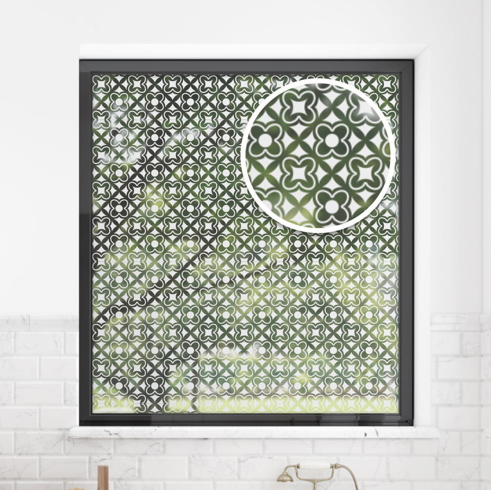 Frosted Privacy Window film with Holly Patterned Design
