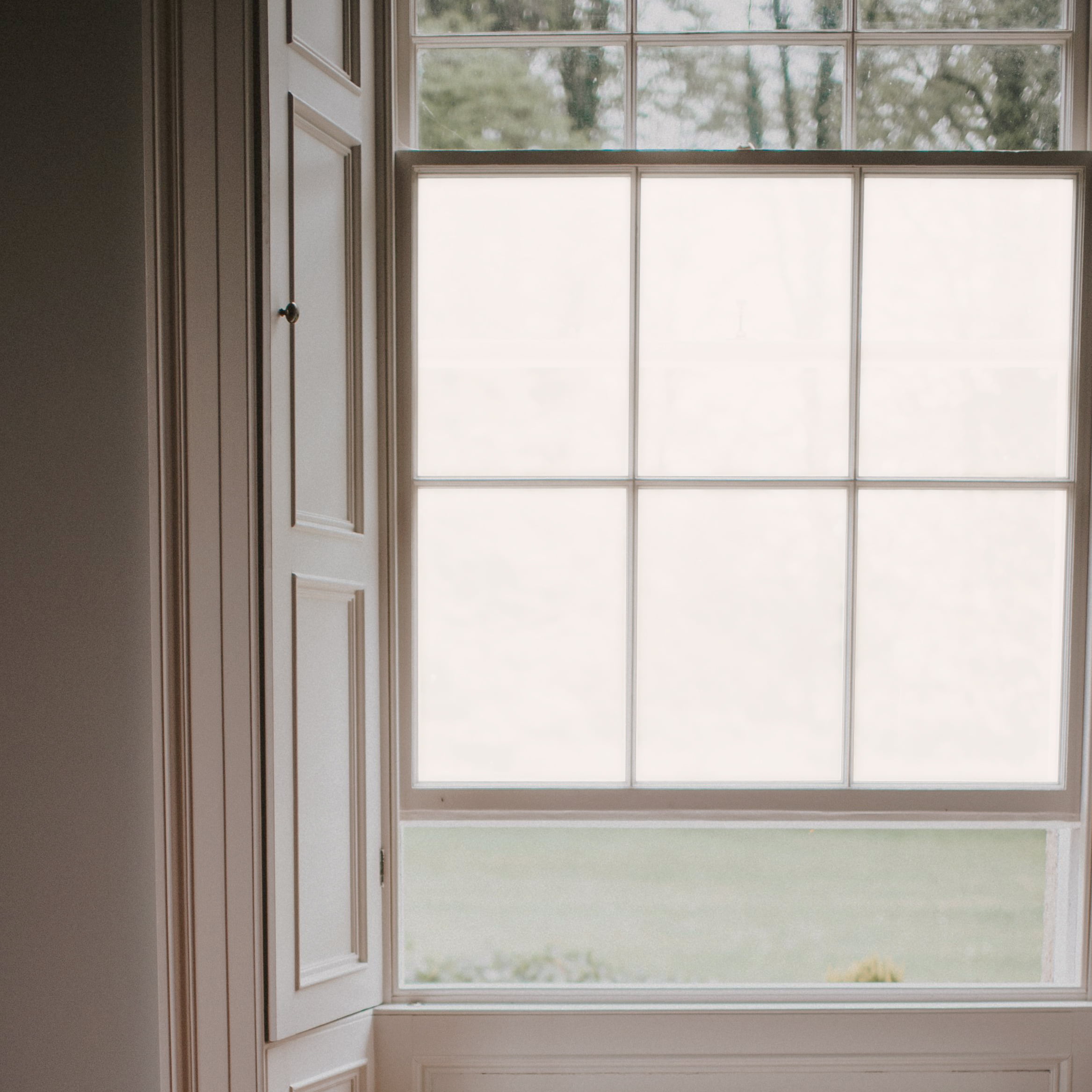 White Frosted Privacy Window Film - Lustalux