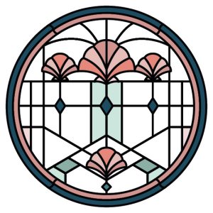 Art Nouveau Stained Glass Designs printed onto Window Film.