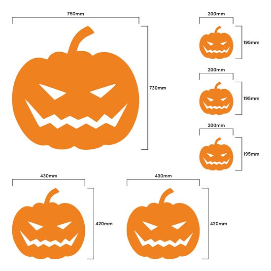 Extra Large Halloween Pumpkin Silhouette Shopfront Window Cling