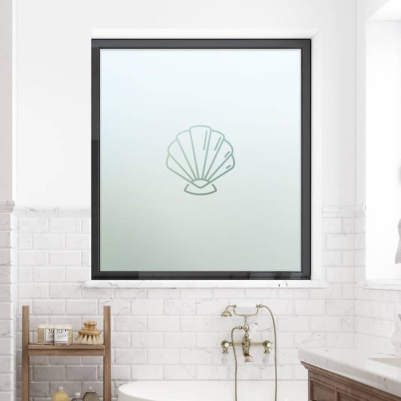 Frosted Privacy Window film with Harrow Frame Design