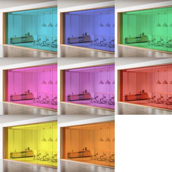 Sample of Coloured Transparent Film